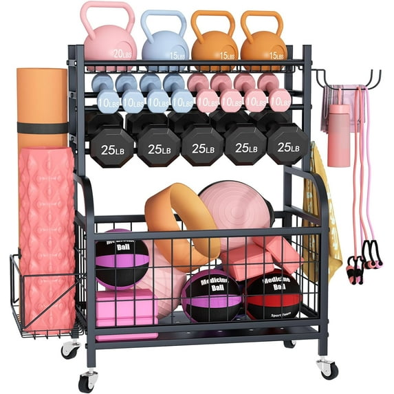 "Aboxoo Multifunctional Yoga Mat Storage Rack, 4-Tier Organizer, 23.62 ...