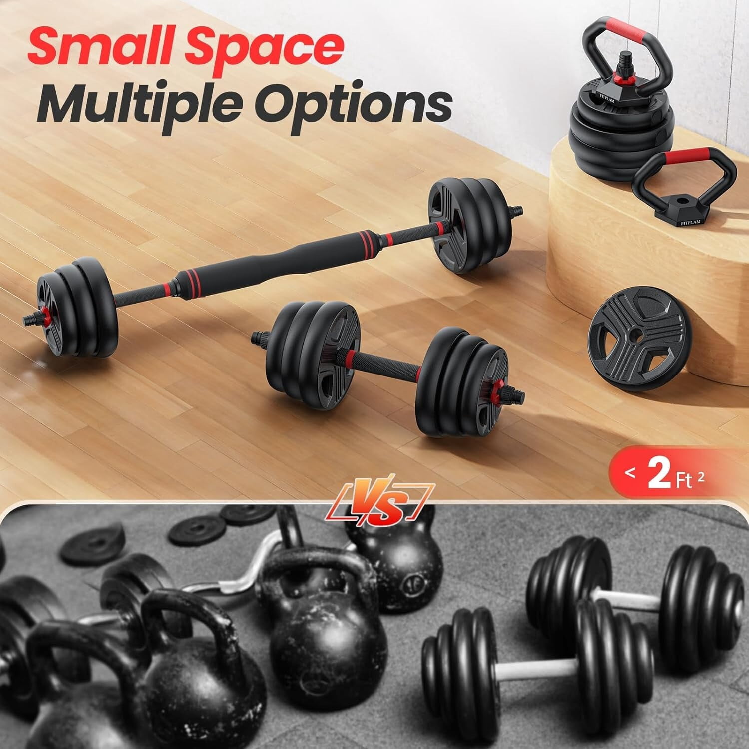 Dumbbells Set Adjustable Dumbbells 20lbs Set 10lb each with Connector 4 ...