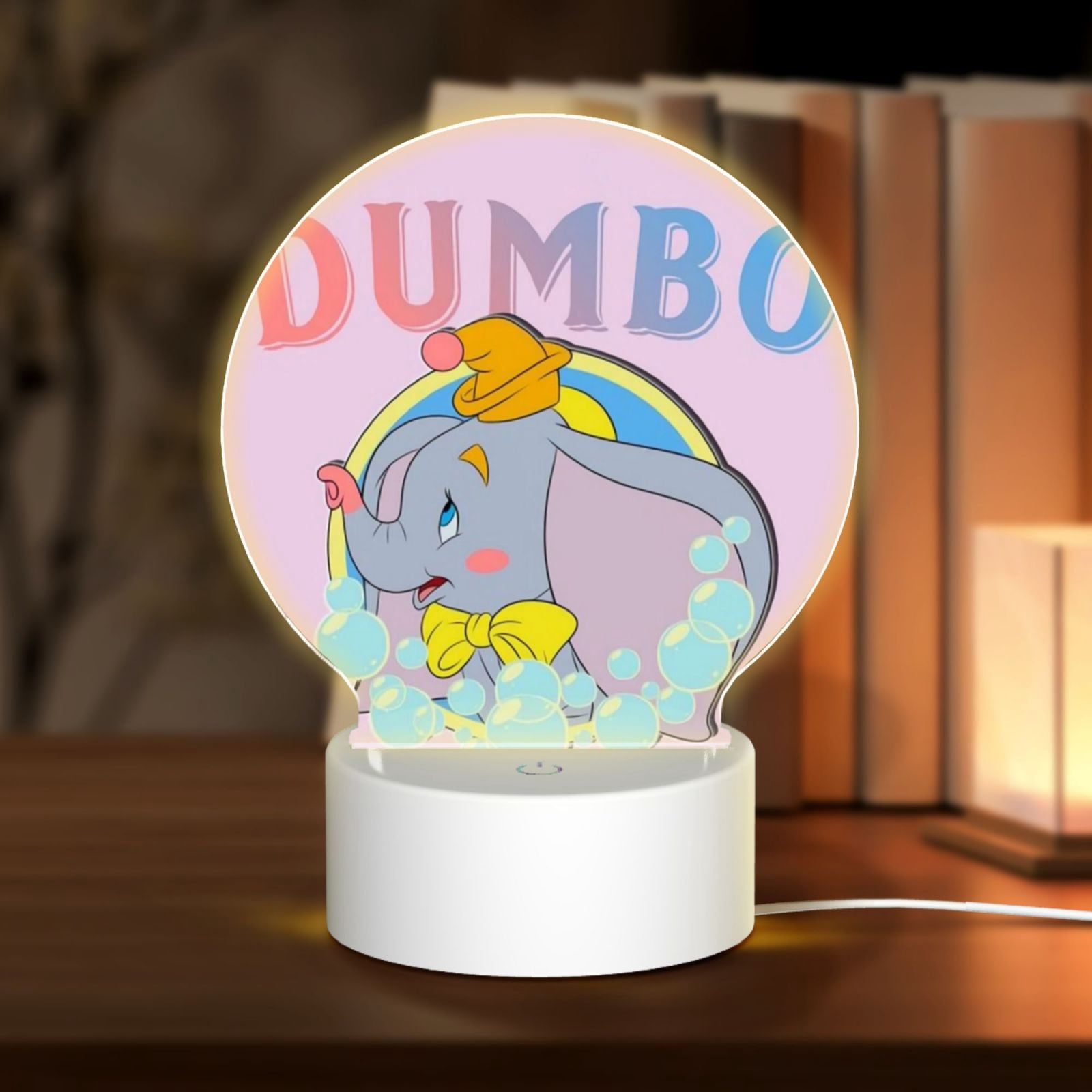 Dumbo Anime Round Acrylic Night Light Is Suitable For Rooms,Restaurants ...