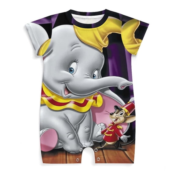 Dumbo Baby Boy Girl Short Sleeve Romper Clothing Set Print Cartoon Baby ...