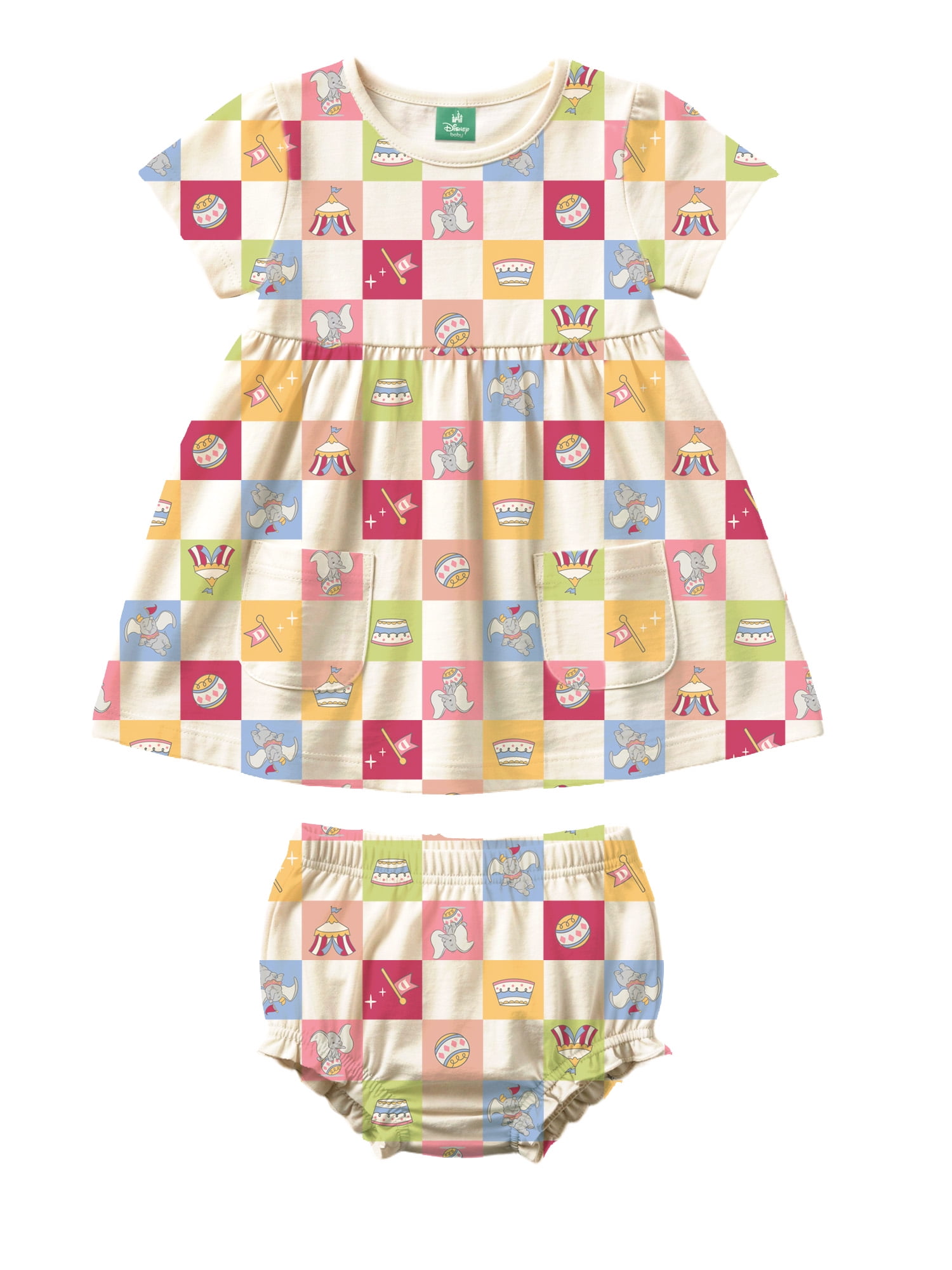 Dumbo Baby Girl Viscose French Terry Dress and Panty Set, Sizes 0-24 ...