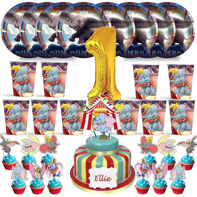 Dumbo Birthday 1st Cups Party Supplies Plates Fans Decorations Cake ...