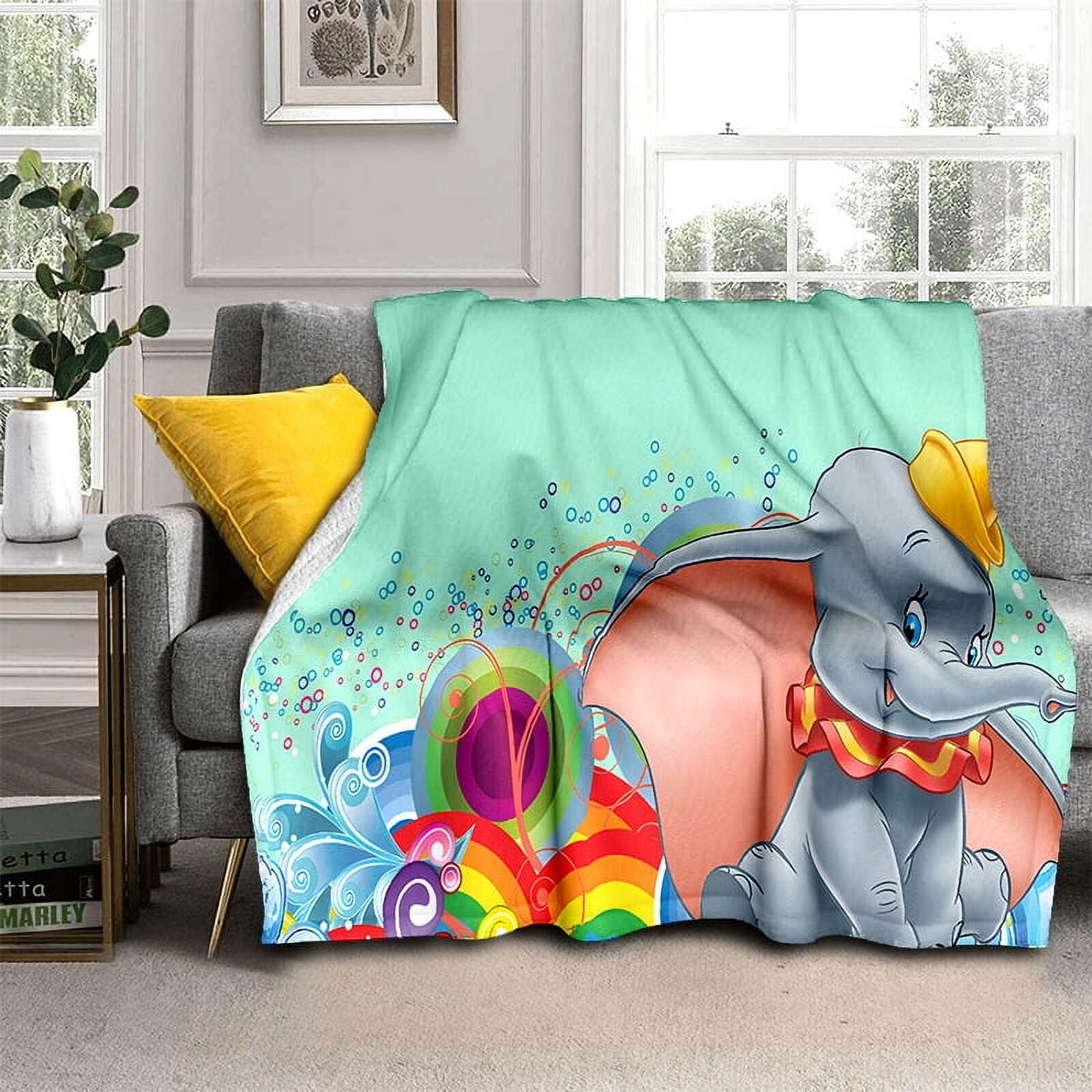 Dumbo Blanket Kids and Girls Warm Cartoon Flannel Blanket Travel Sofa ...