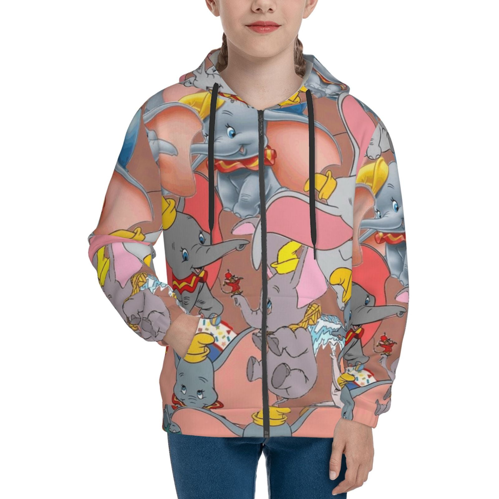 Dumbo Boys Girls Zip Up Hoodies Sweatshirts 3D Printed Pullover with ...