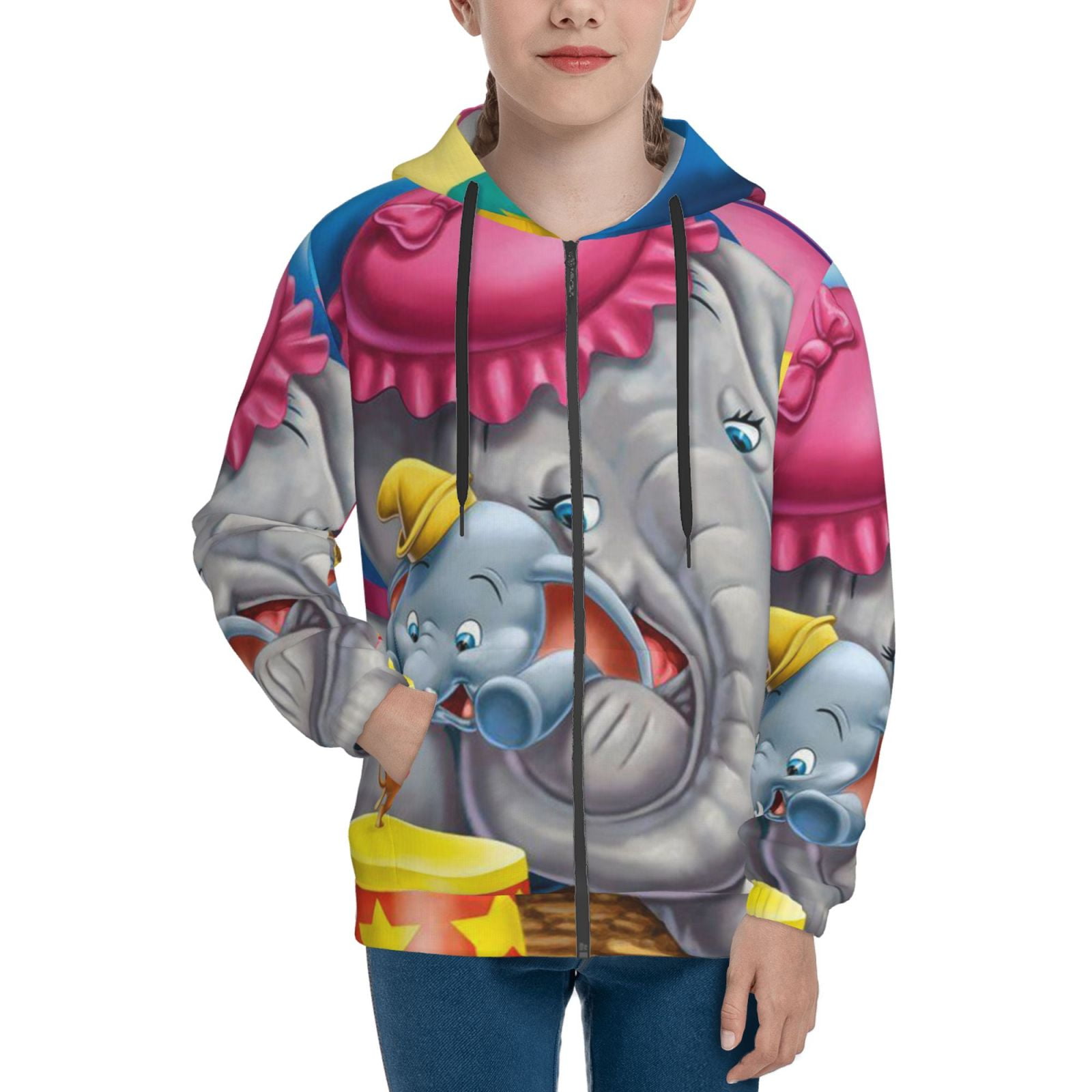 Dumbo Boys Girls Zip Up Hoodies Sweatshirts 3D Printed Pullover with ...