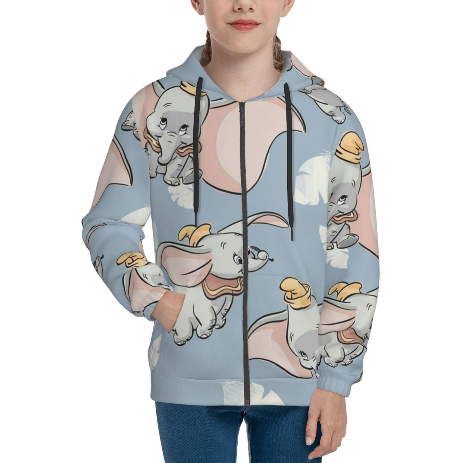 Dumbo Boys Girls Zip Up Hoodies Sweatshirts 3D Printed Pullover with ...