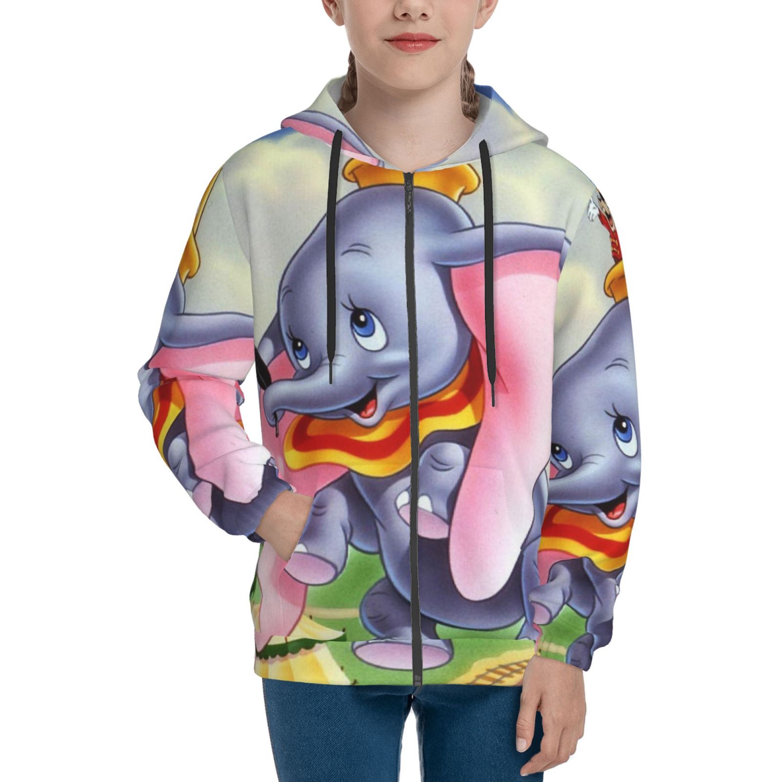 Dumbo Boys Girls Zip Up Hoodies Sweatshirts 3D Printed Pullover with ...