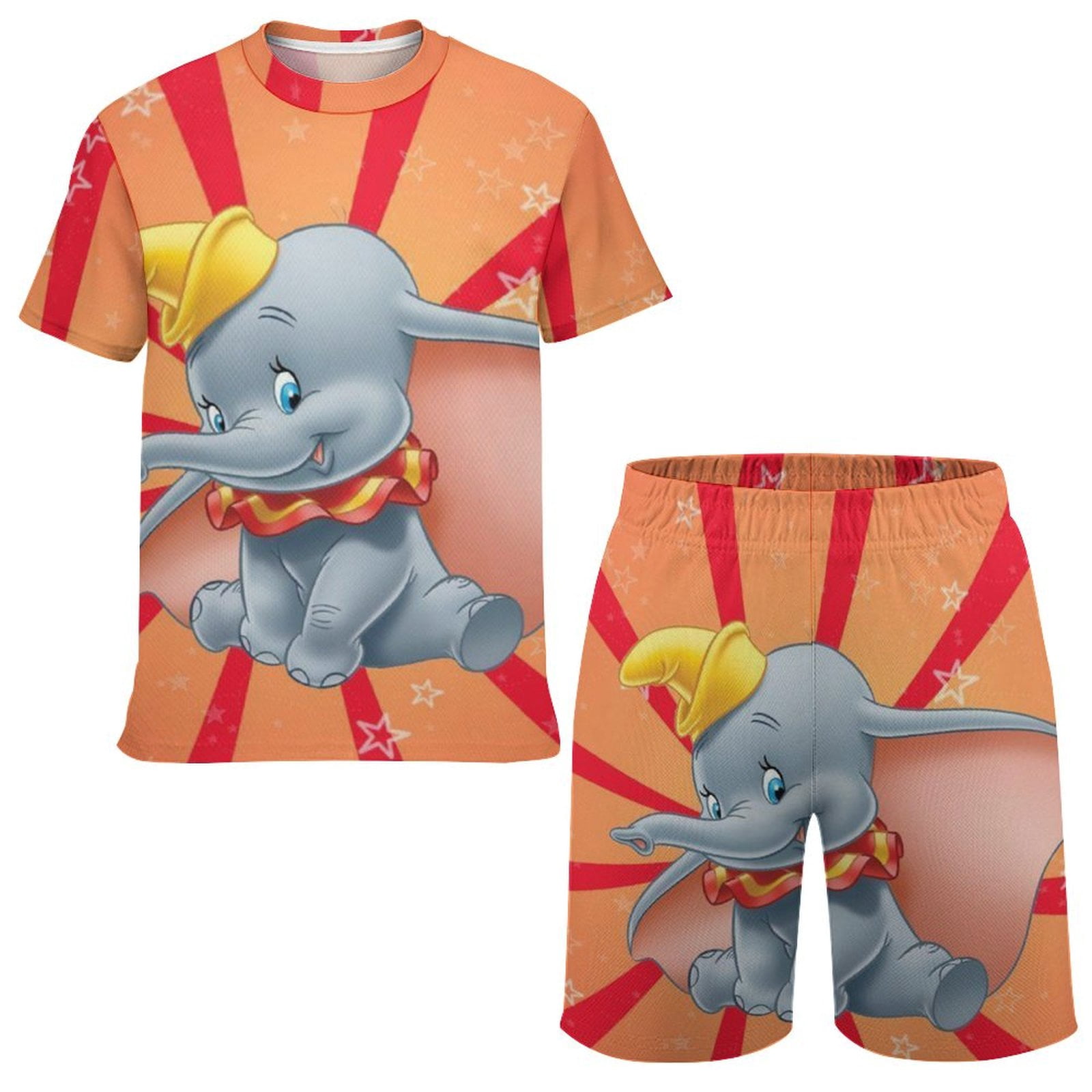 Dumbo Boys Short Sleeve T-Shirt And Mesh Shorts Outfit Set for Kids ...