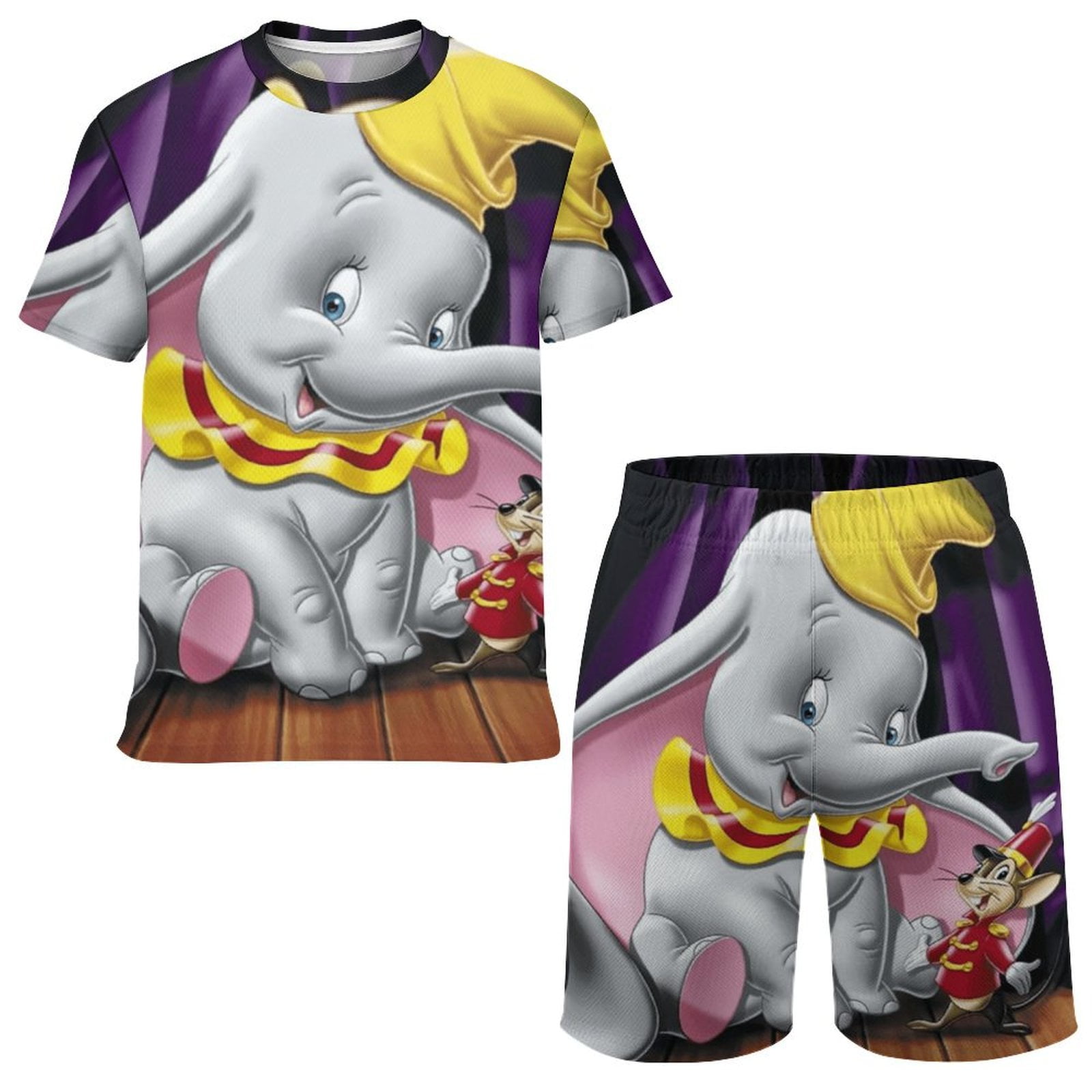 Dumbo Boys Short Sleeve T-Shirt And Mesh Shorts Outfit Set for Kids ...