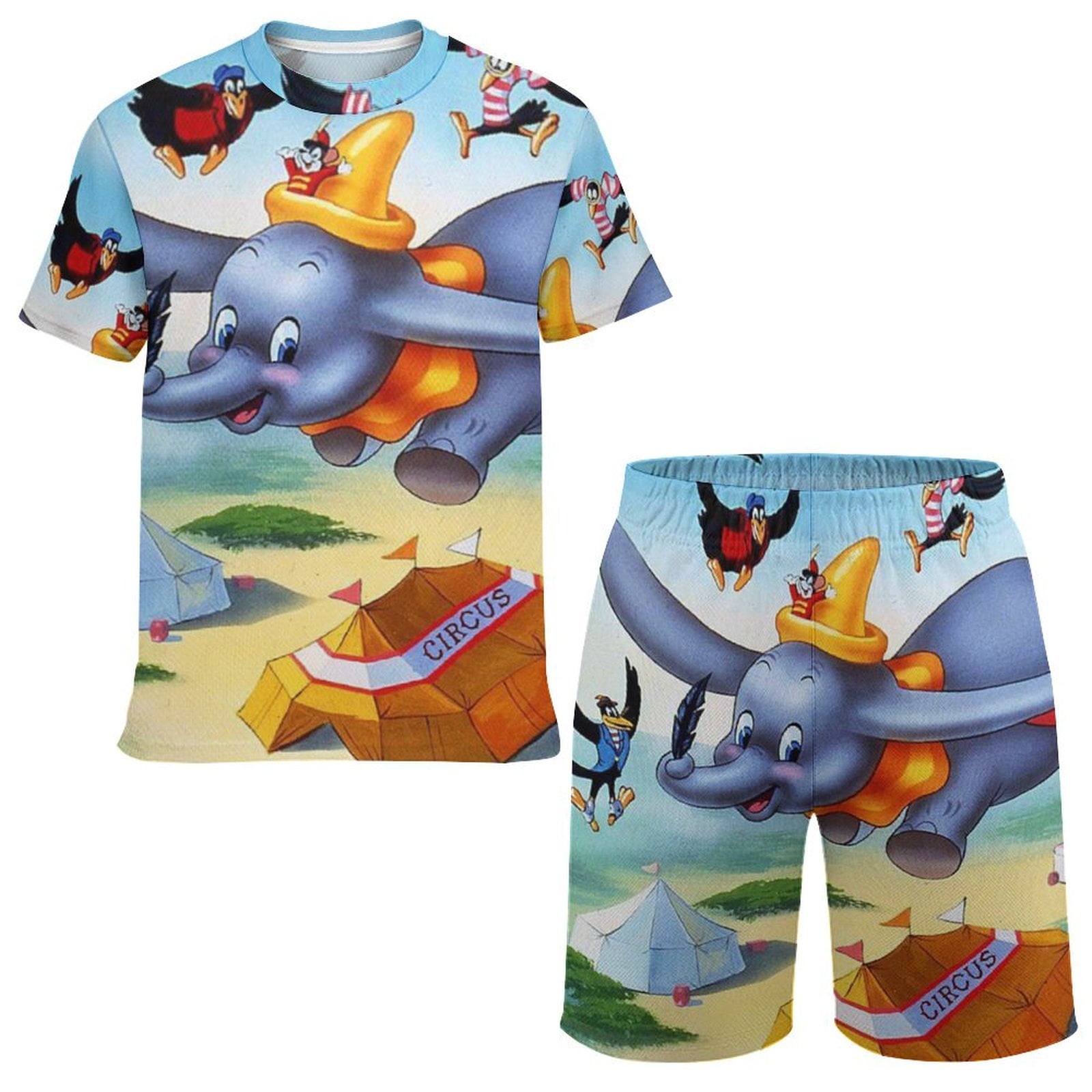 Dumbo Boys Short Sleeve T-Shirt And Mesh Shorts Outfit Set for Kids ...