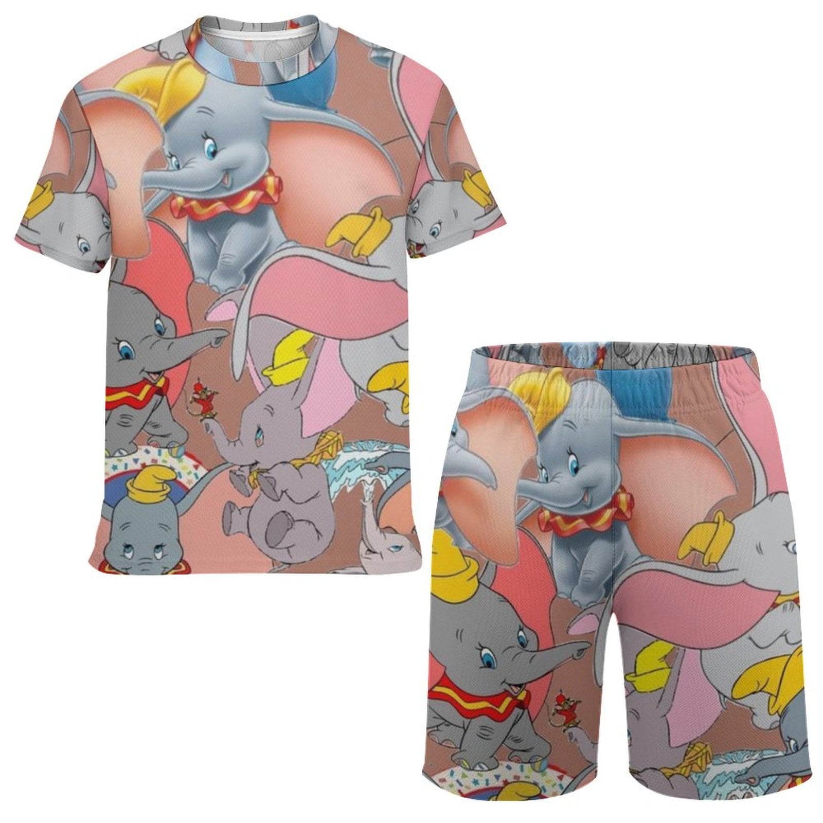 Dumbo Boys Short Sleeve T-Shirt And Mesh Shorts Outfit Set for Kids ...