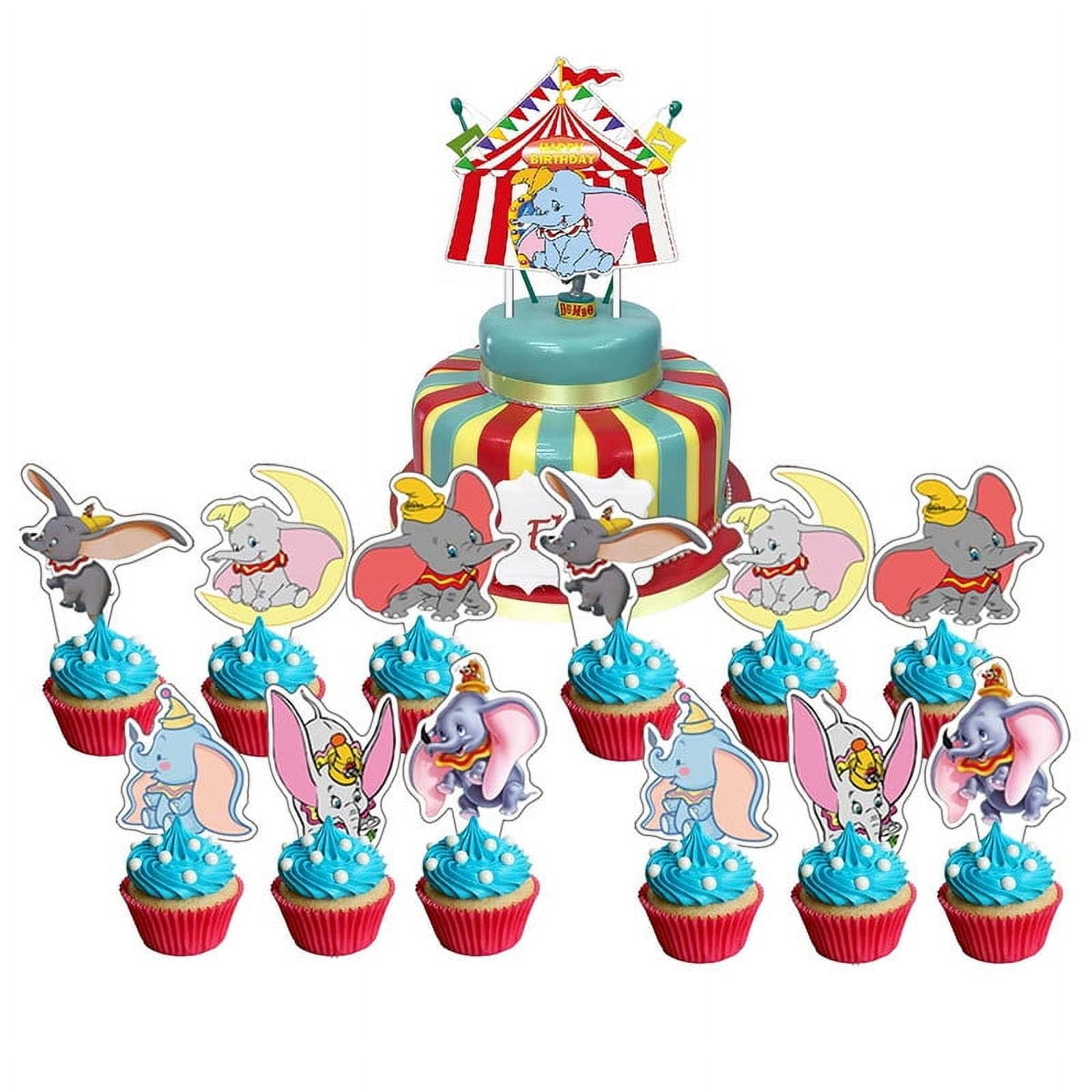Dumbo Cake Topper Cupcake Set Party Supplies Decoration Birthday Decor ...