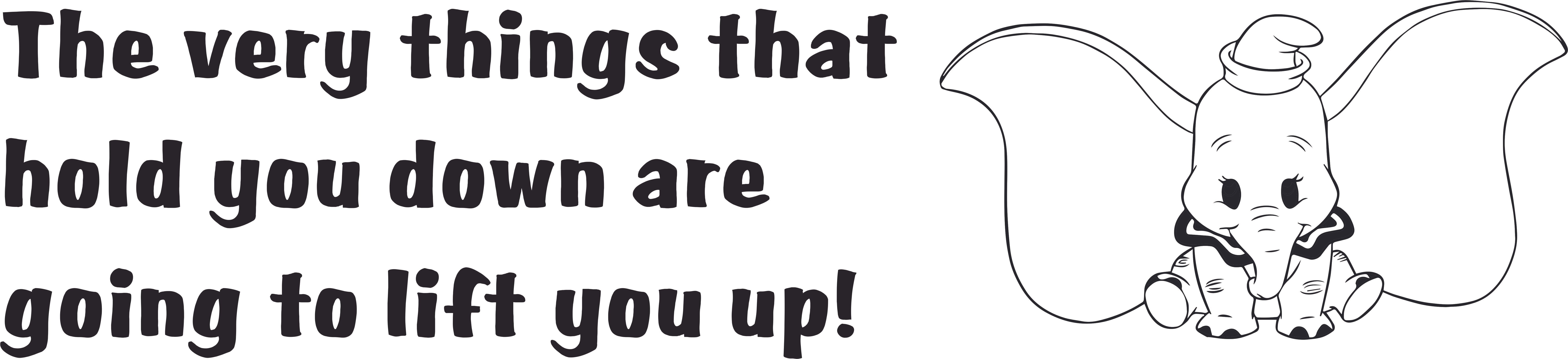 Dumbo Elephant Cartoon Will Lift You Customized Wall Decal - Custom ...