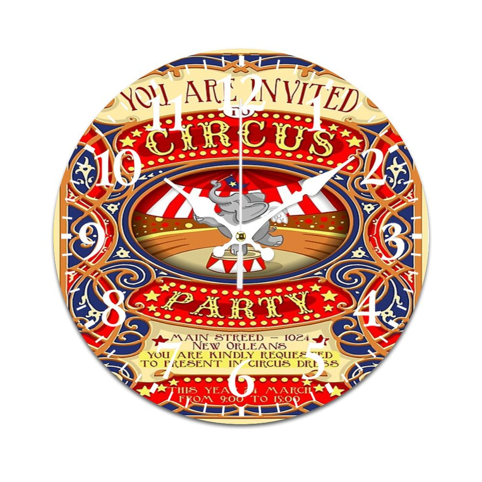 Dumbo Flying Elephant Circus Party Wall Clock Modern Design Clocks Wall ...