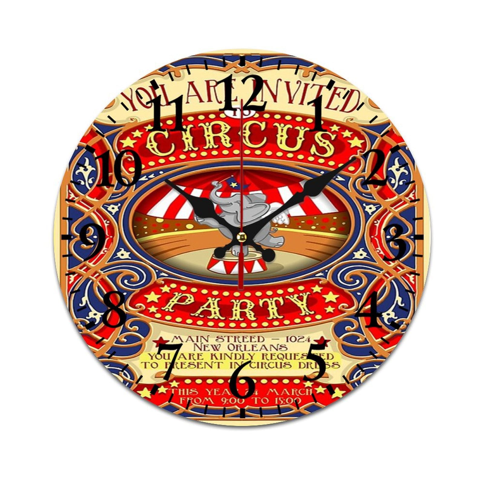 Dumbo Flying Elephant Circus Party Wall Clock Modern Design Clocks Wall ...