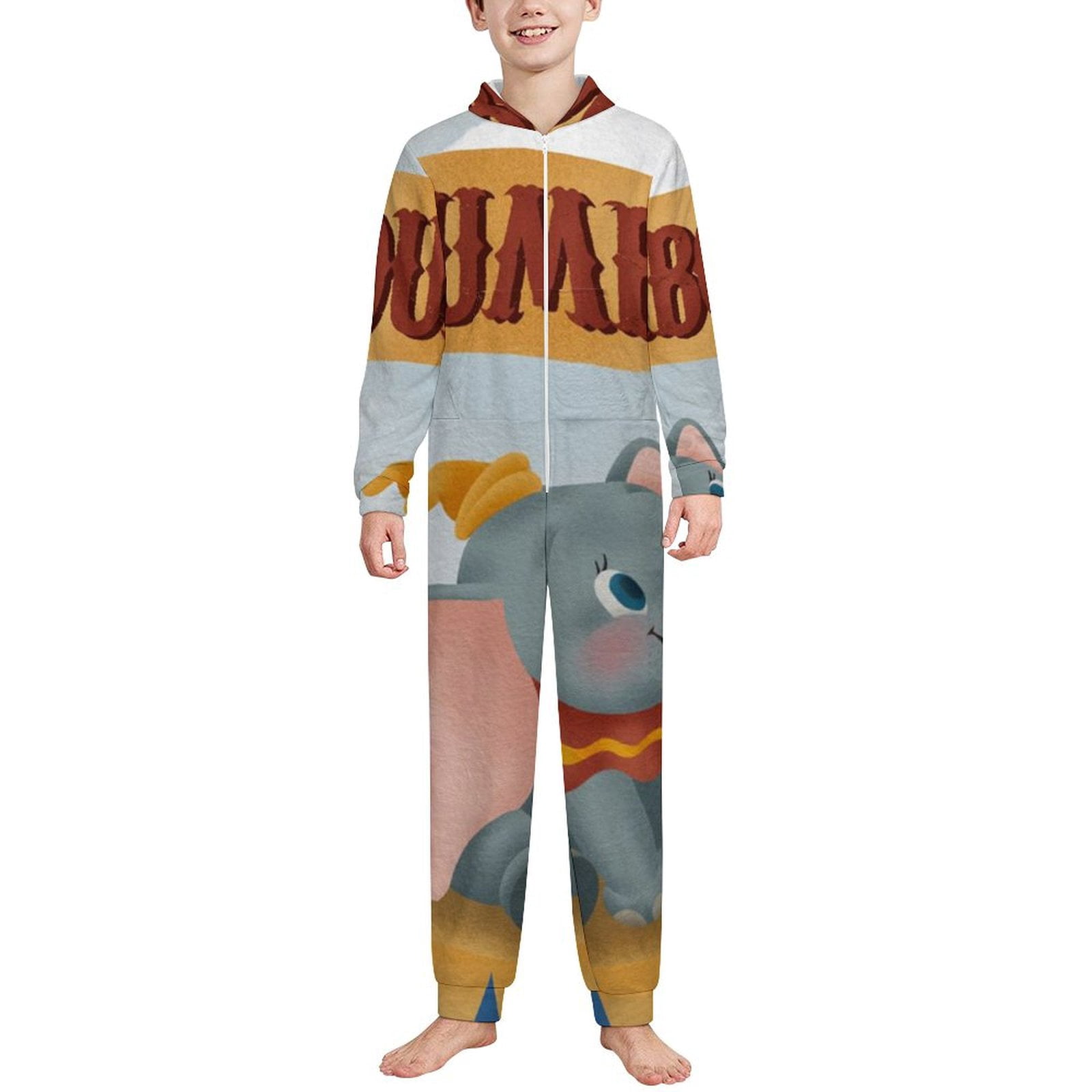 Dumbo Kids Pajamas One Piece Hooded Union Suit Onesie PJs Sleepwear for ...