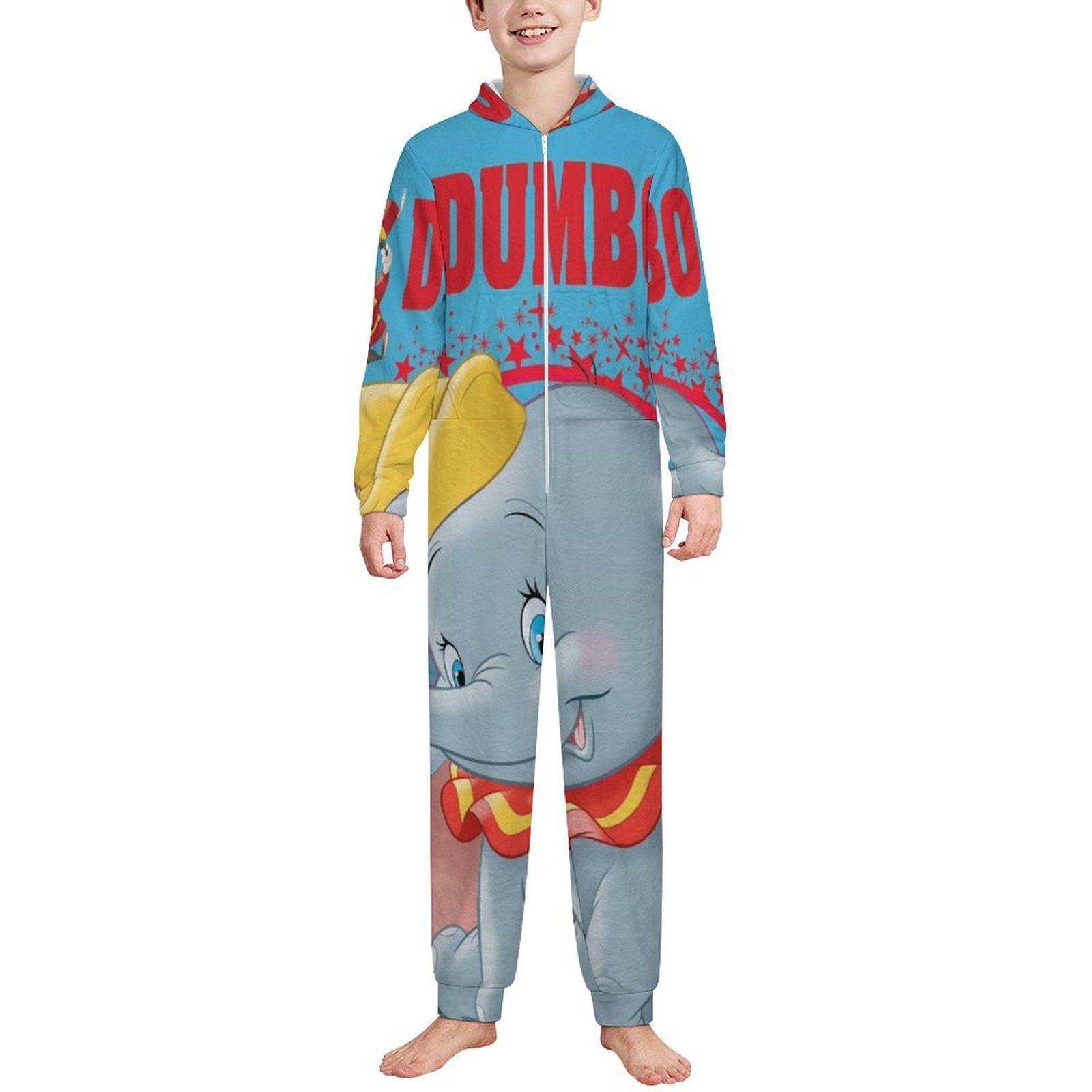 Dumbo Kids Pajamas One Piece Hooded Union Suit Onesie PJs Sleepwear for ...