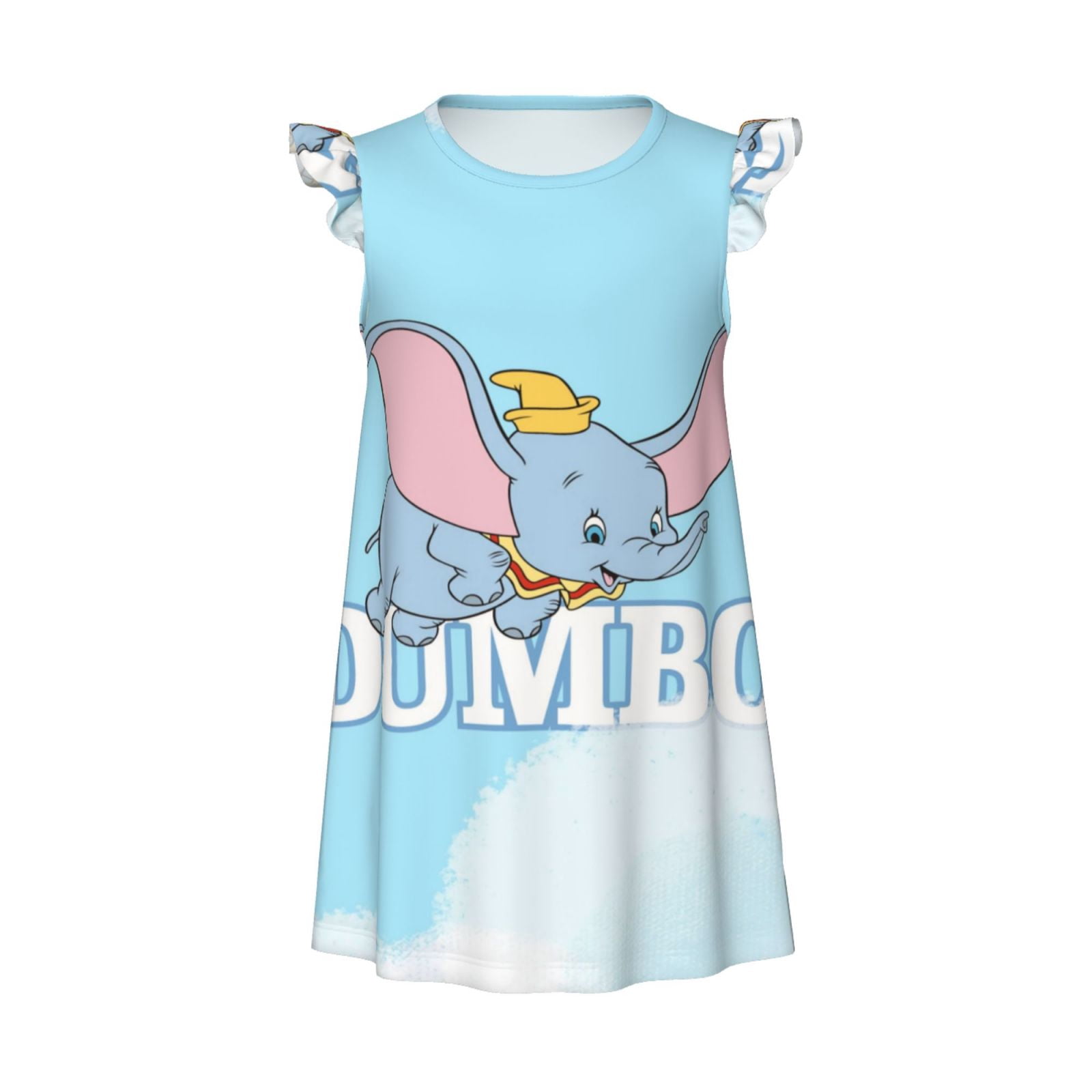 Dumbo Little Girls Nightgowns Soft Flutter Sleeve Night Dress Pajamas ...