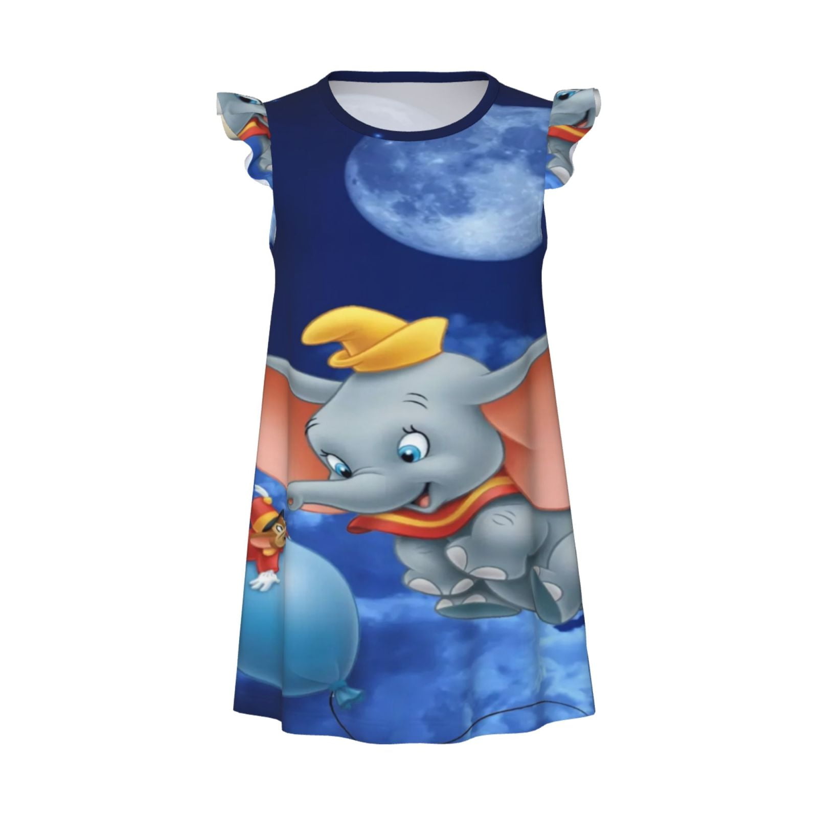 Dumbo Little Girls Nightgowns Soft Flutter Sleeve Night Dress Pajamas ...