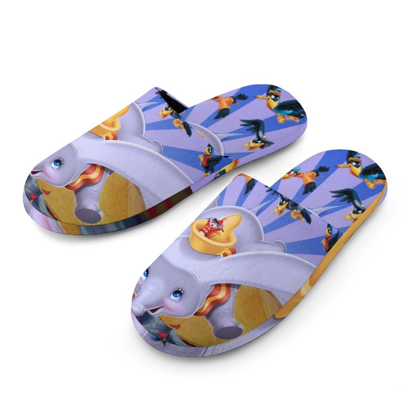 Dumbo Mens Cozy Slippers Warm Soft Plush Slipper Slip-on House Shoes ...