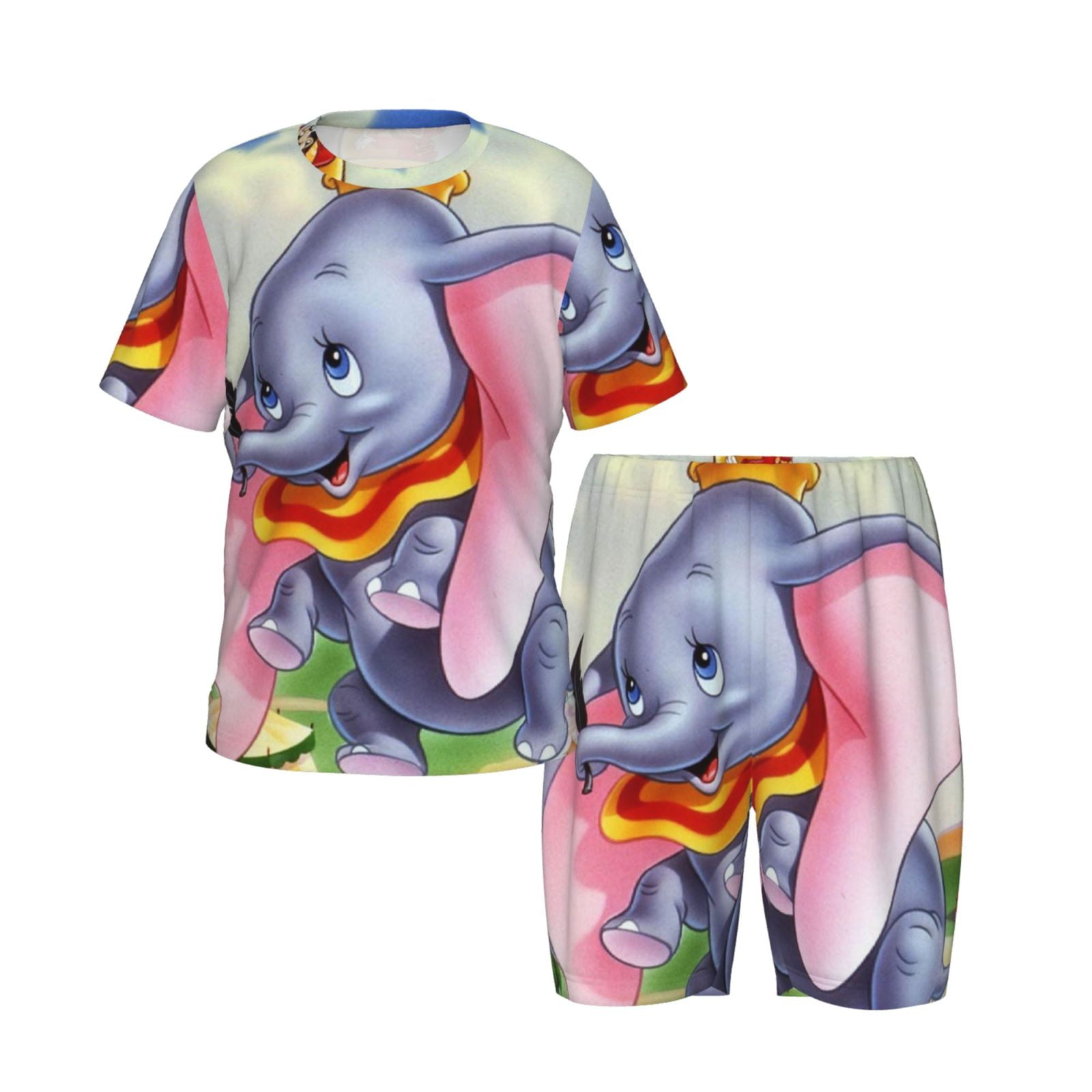 Dumbo Pajamas Summer Short Sleeve Pajamas Shorts Set 2 Piece Summer Pjs ...
