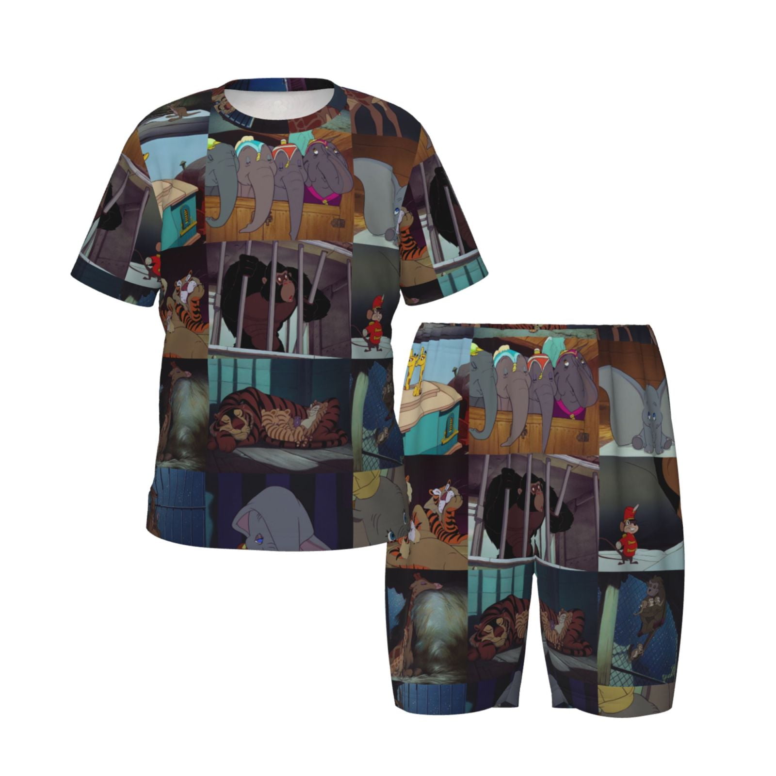 Dumbo Pajamas Summer Short Sleeve Pajamas Shorts Set 2 Piece Summer Pjs ...