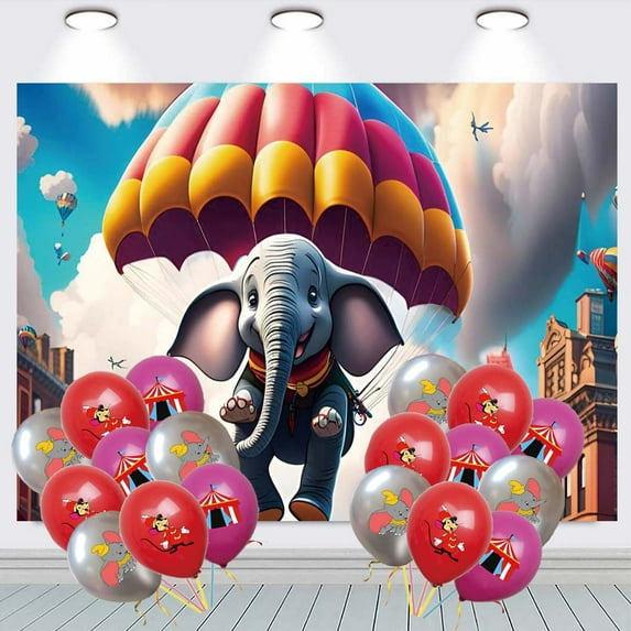 Dumbo Party Decorations Backdrop Banner Balloons Taspestry Wall Decor ...