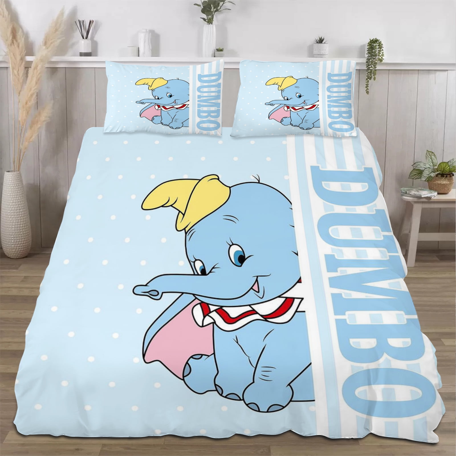 Dumbo Three Piece Bedding Set Cute Kids Adults Bedding Sets Anime 3D ...