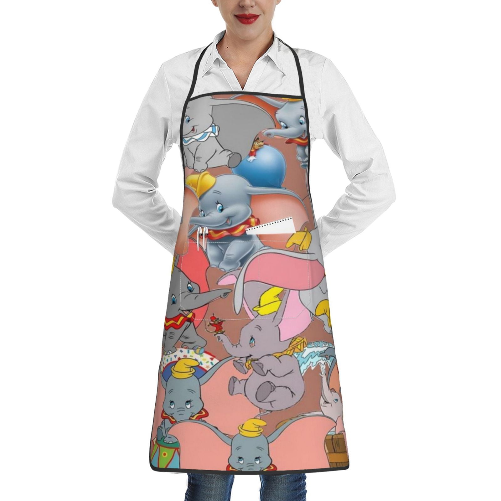 Dumbo Waterproof Cooking Aprons, Adjustable Bib Soft Chef Apron with 2 ...