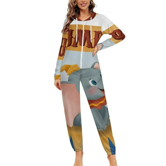 Dumbo Women Men Pajamas Zipper Onesie Jumpsuit Hooded One Piece ...
