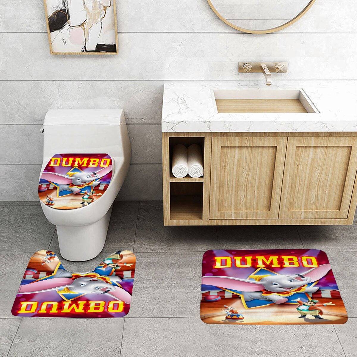 Dumbo floor mat and toilet set is durable,and adds a nostalgic touch to ...