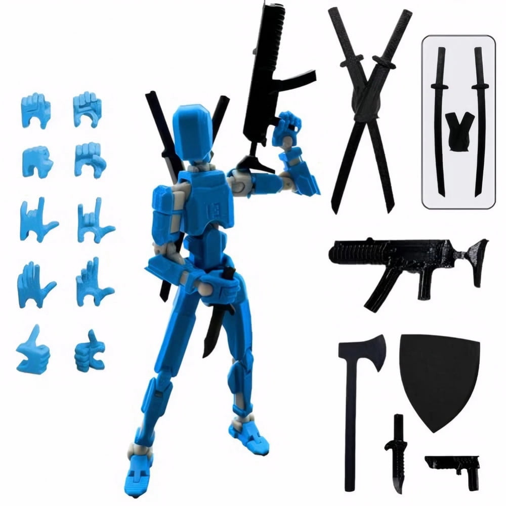 Dummy 13 3D Printed Action Figure With Multiple Accessories Full Body ...