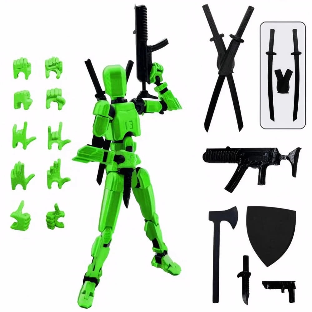 Dummy 13 3D Printed Action Figure With Multiple Accessories Full Body ...