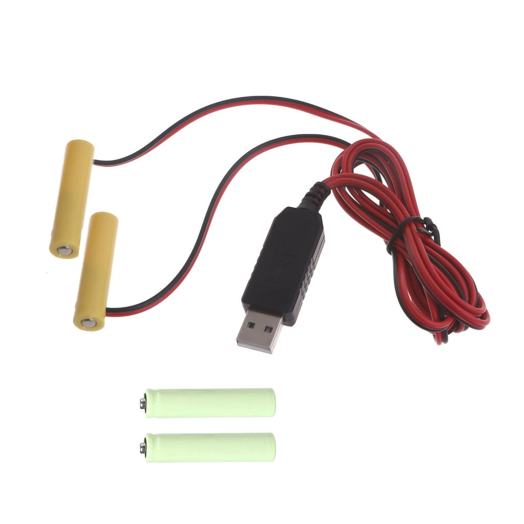 Dummy Battery Power Adapter Cable USB to 1.5V-6V AAA LR03 Battery ...