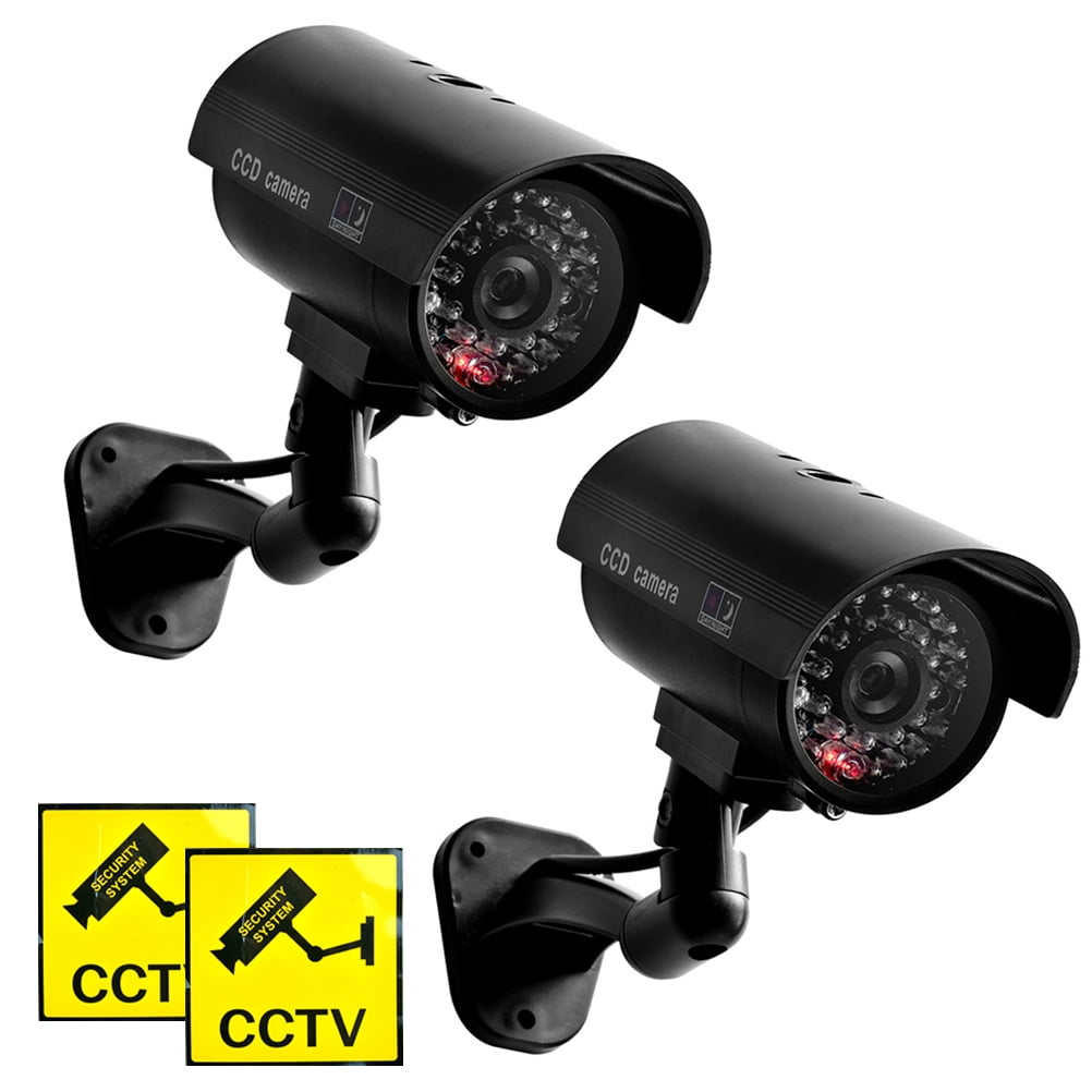 Dummy Camera CCTV Security Surveillance Cam Simulation Red IR LED ...