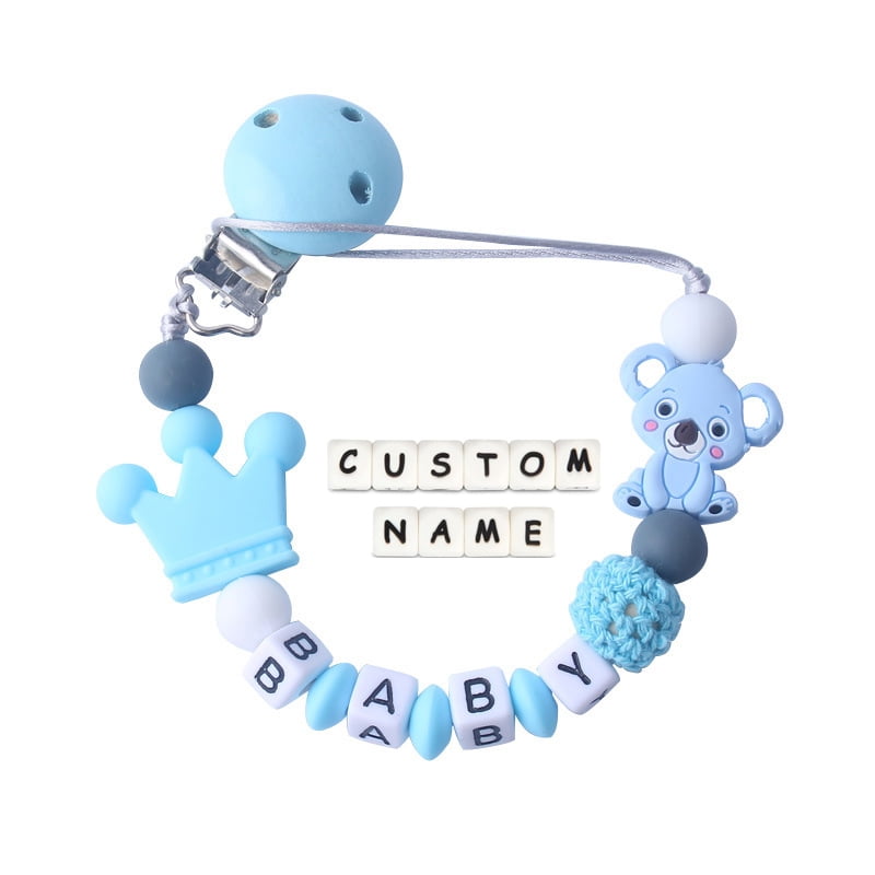 Dummy Clips Personalised Name for Boys Girls Soother Chain Customized ...