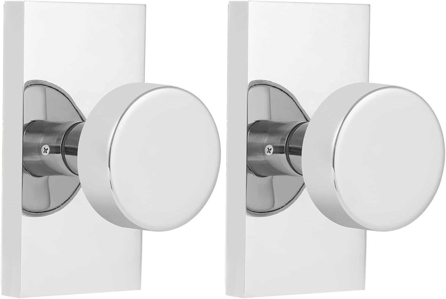 Dummy Door Knob Interior, Polished Chrome Door Handle Modern Round ...