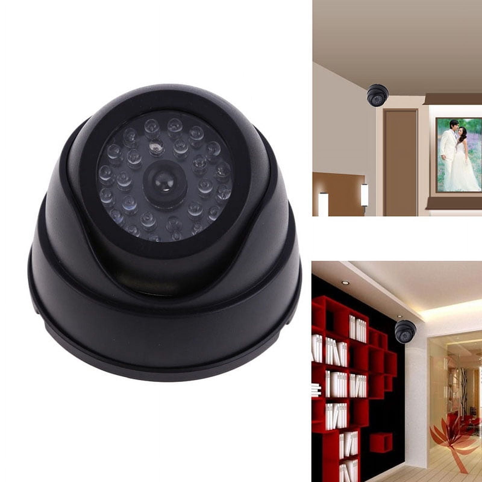 Dummy Fake Surveillance CCTV Security Dome Camera w/ Flashing Red LED ...