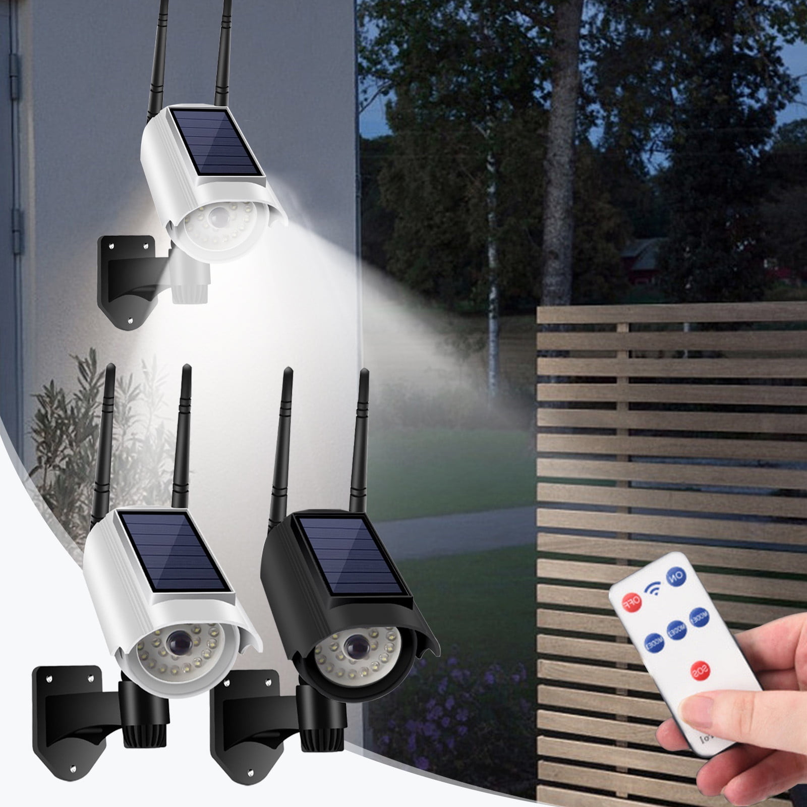 Dummy Security Camera Outdoor Solar Powered Human Sensor | Flashing LED ...
