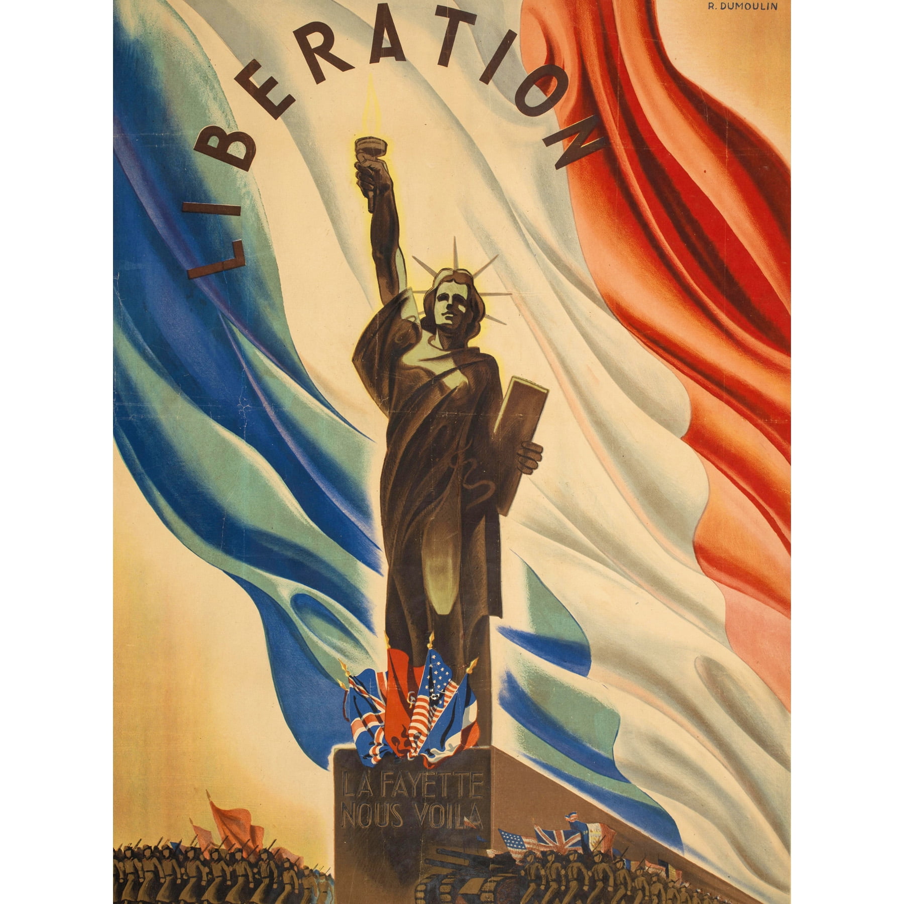 Dumoulin GPRF Free French WWII Liberation Advert Extra Large Art Print ...