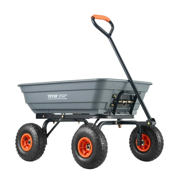 Dump Cart, Poly Garden Dump Cart with Easy to Assemble Steel Frame ...