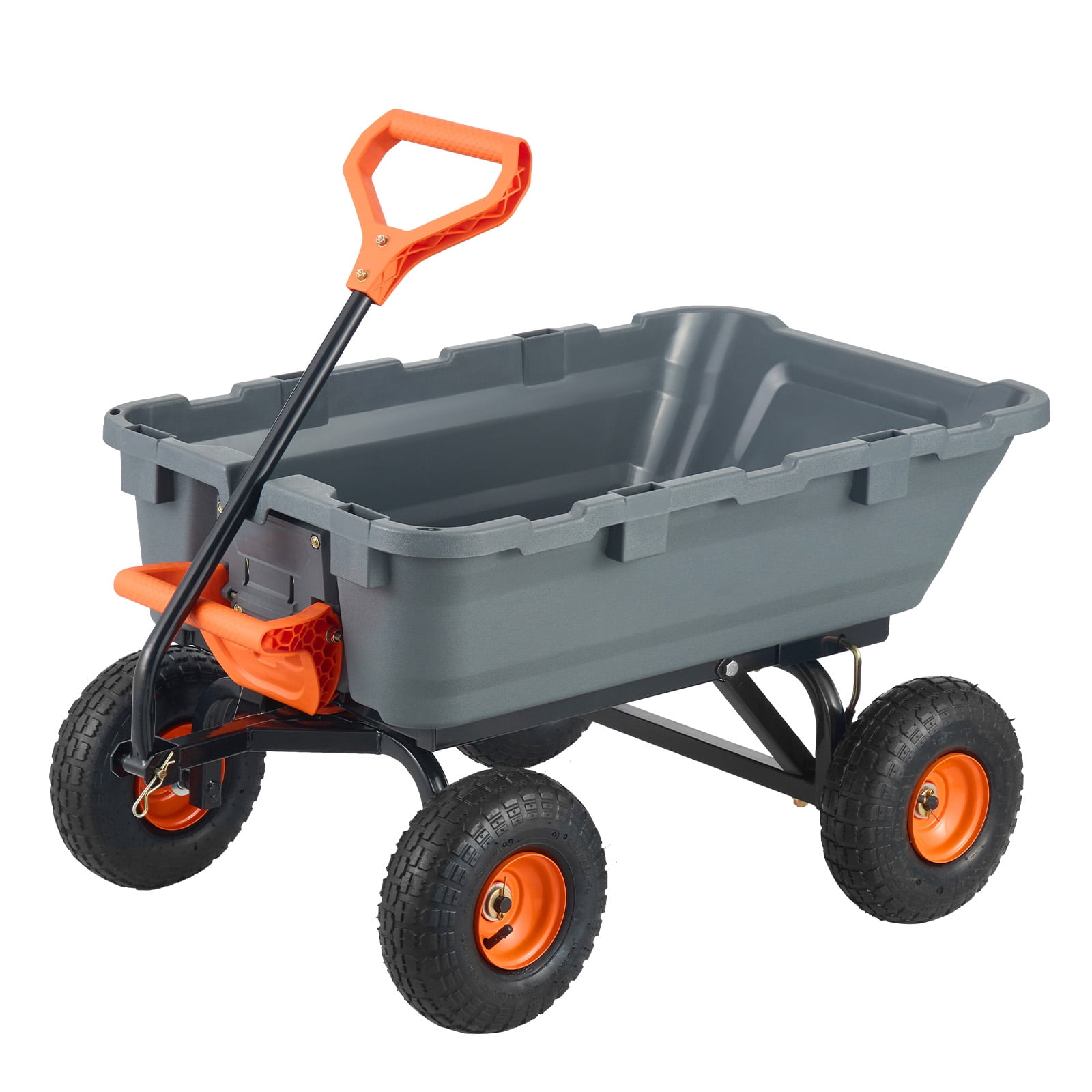 Dump Cart, Poly Garden Dump Cart with Easy to Assemble Steel Frame ...