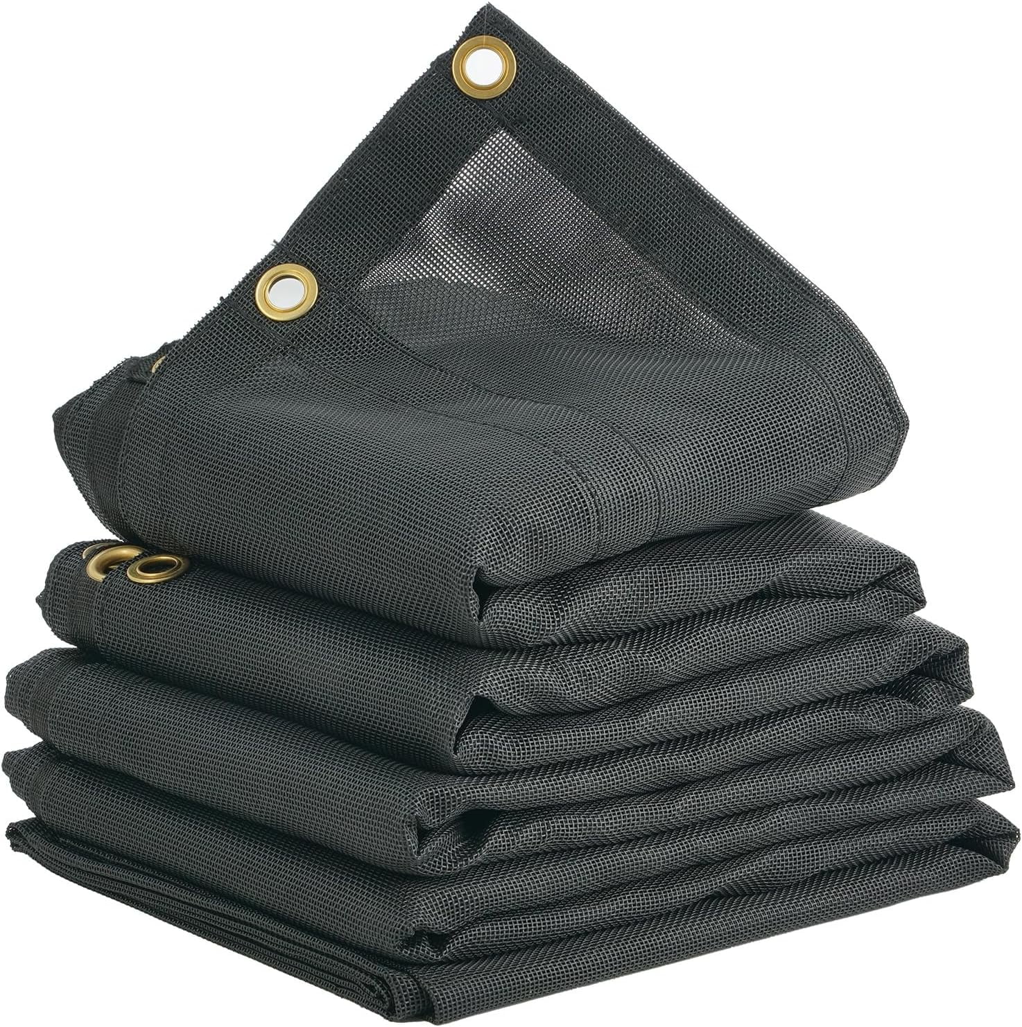 Dump Mesh Tarp, 7 x 18 ft, PVC Coated Black Cover with 5.5" 18oz Double ...