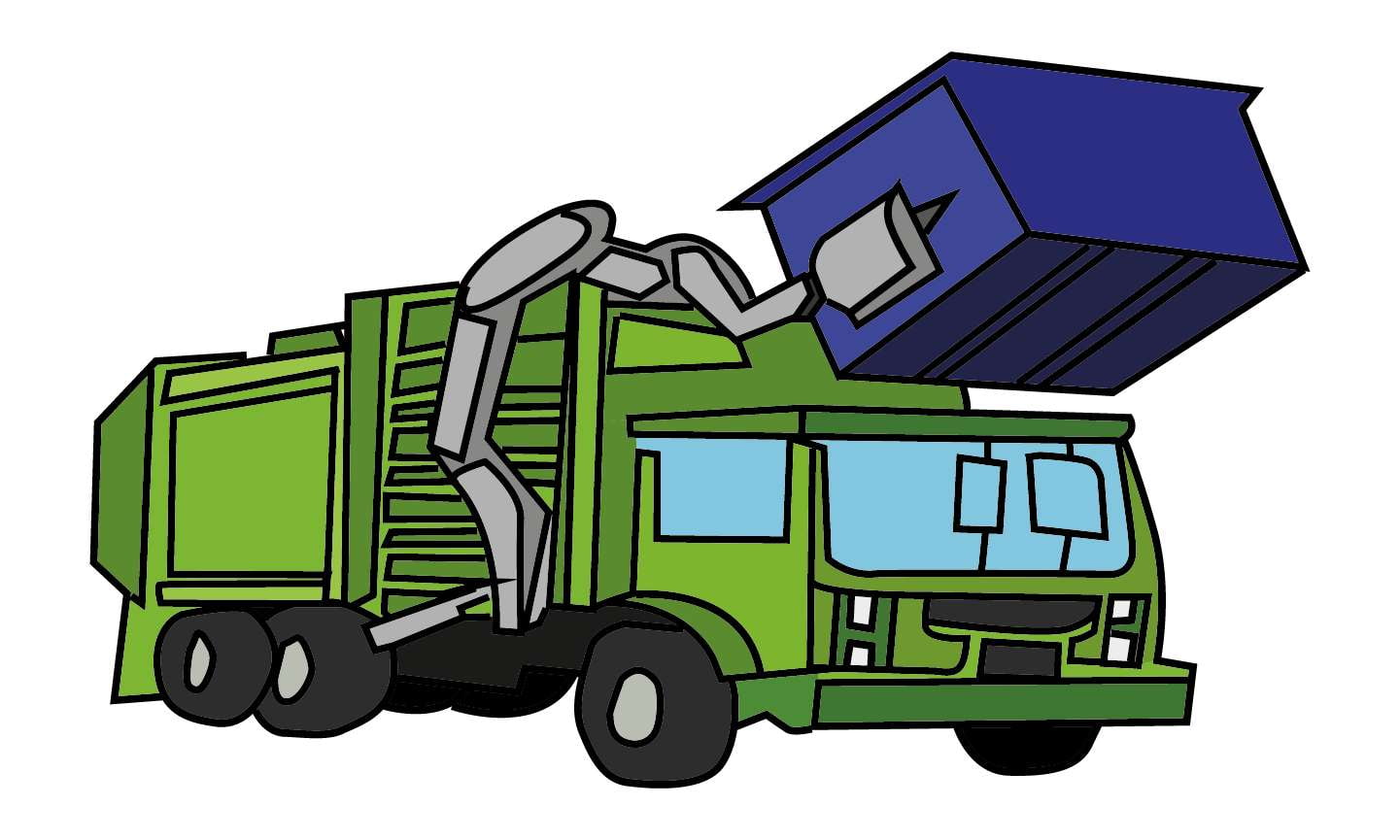 Dump Truck Drawing Artwork Vinyl Wall Decal - Disposal Vehicle for ...