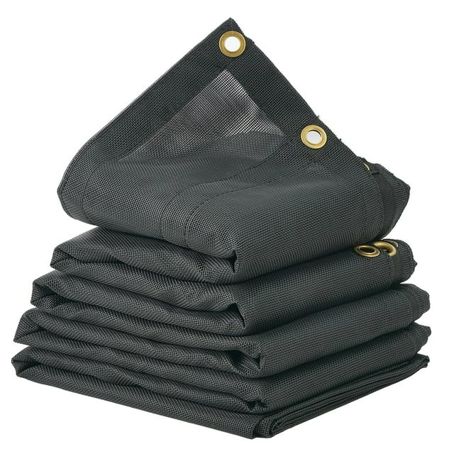 Dump Truck Mesh Tarp, Black Heavy Duty Cover with 5.5" 18oz Double ...