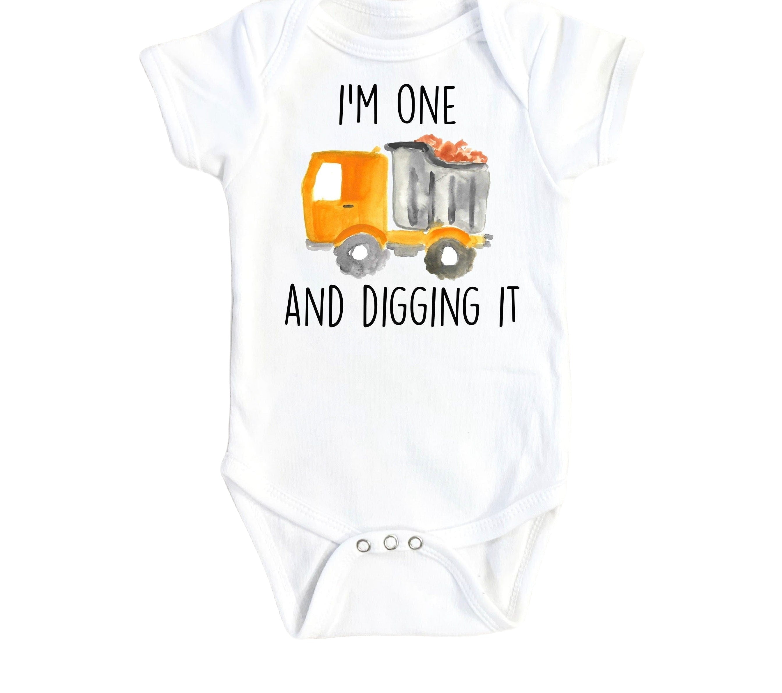 Dump Truck One - Baby Boy Girl Clothes Infant Bodysuit Funny Cute ...