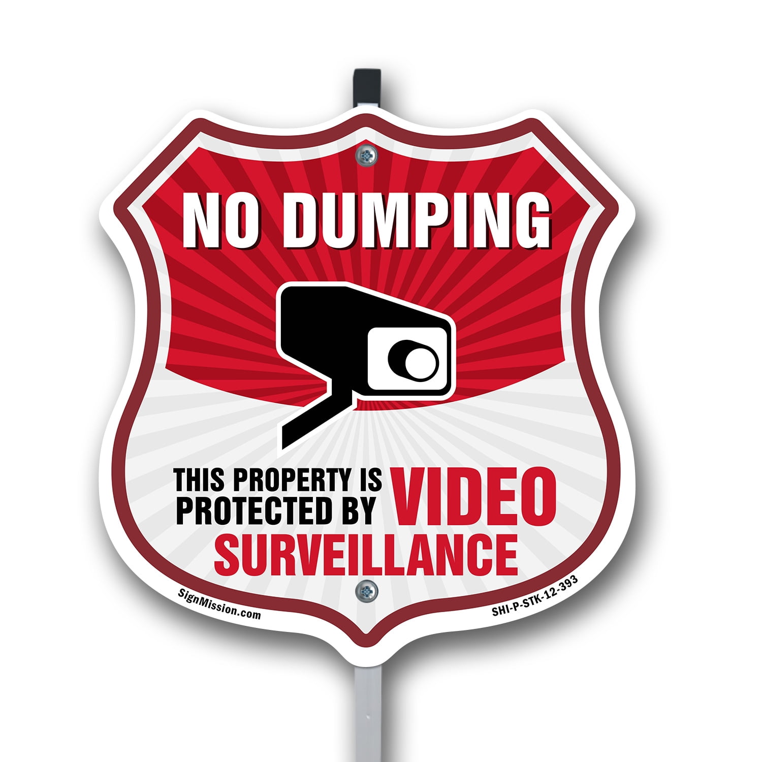 No Dumping Shield Sign This Property Is Protected By Video Surveillance ...