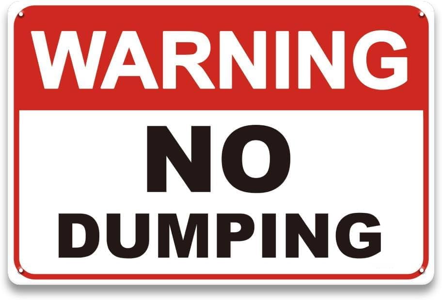 No Dumping Signs Private Property - Metal Aluminum Warning Sign for ...
