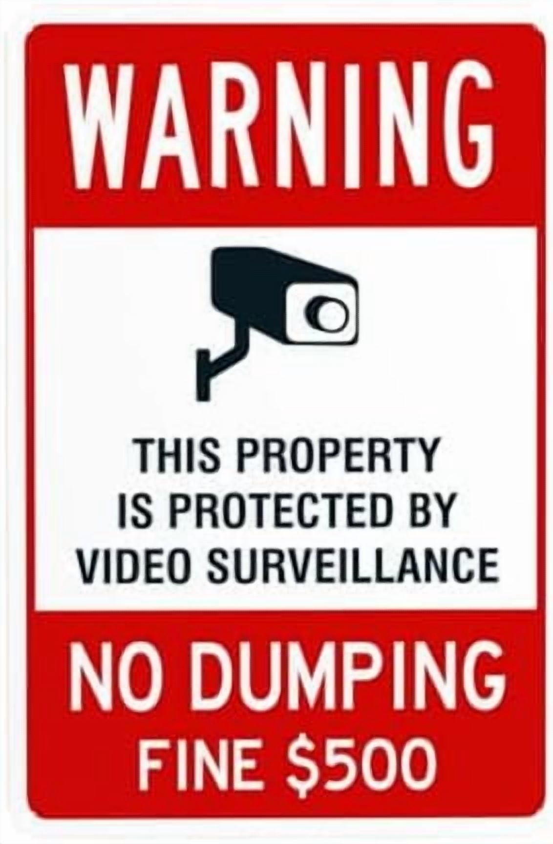 No Dumping, Video Surveillance, No Dumping Fine $500 Warning Sign ...