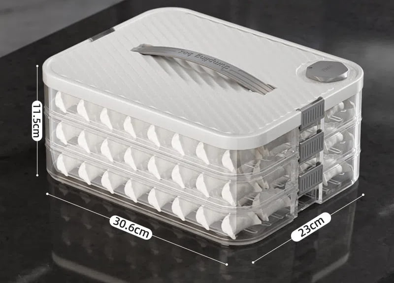 Dumpling Box 3 or 4Layers Freezer Safe Stackable Snack Container Date ...